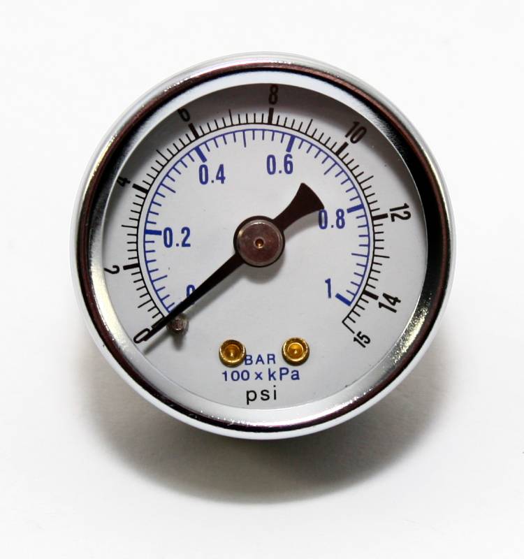 Dry 1 1 2 Fuel Pressure Gauge 0 15 PSI W 1 8 NPT Rear Fitting Dry 1 1 2 Fuel Pressure Gauge 0 15 PSI W 1 8 NPT Rear Fitting